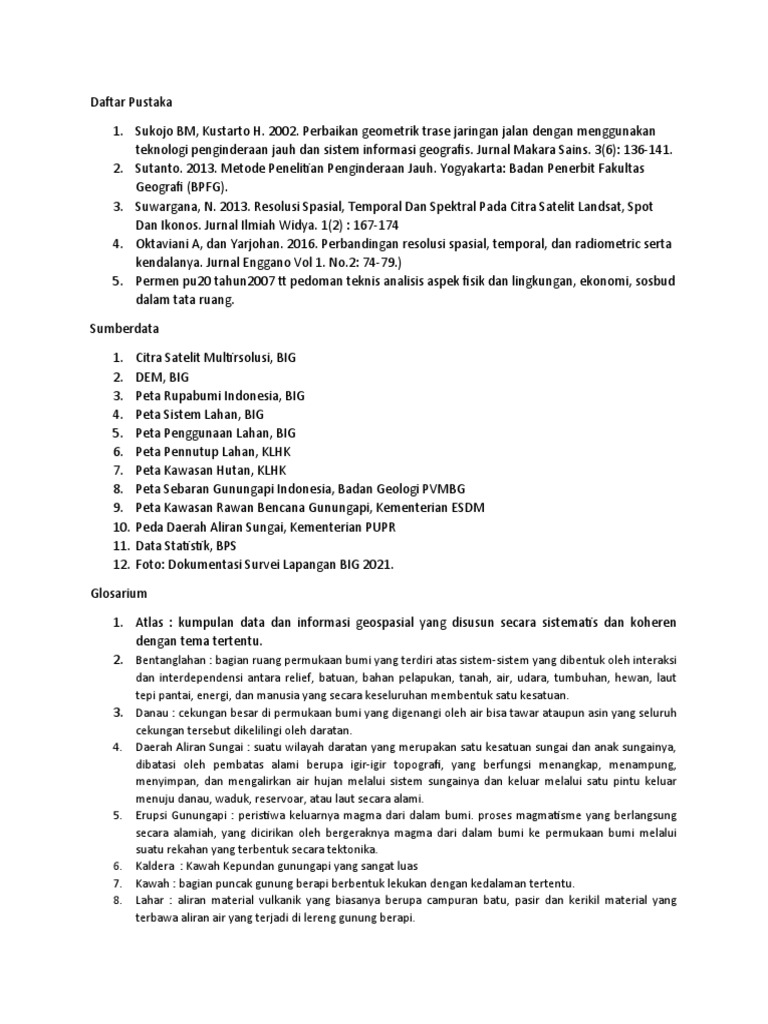 Daftar Pustaka, Glosarium, Sumberdata | PDF | Ilmu Sosial