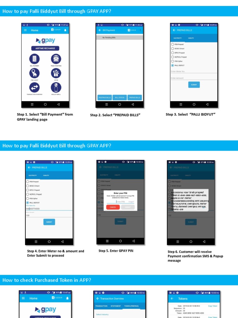 How To Pay Palli Biddyut Bill Through GPAY APP? | Download Free PDF | Credit Card | Services ...