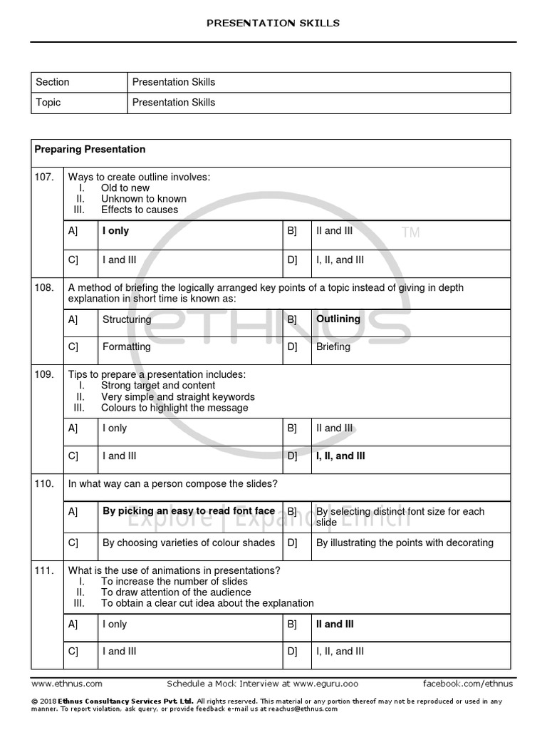 Some of The Questions and Answers of Presentation Visual Aids... | PDF ...