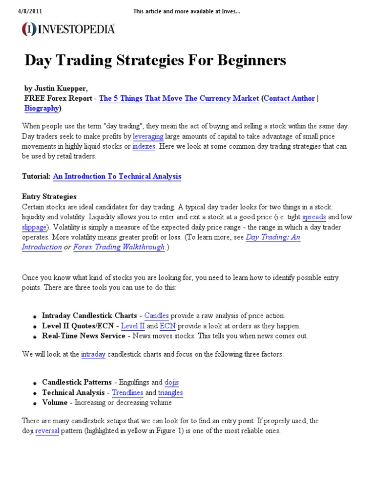 Day Trading Strategies Pdf Day Trading Securities Finance