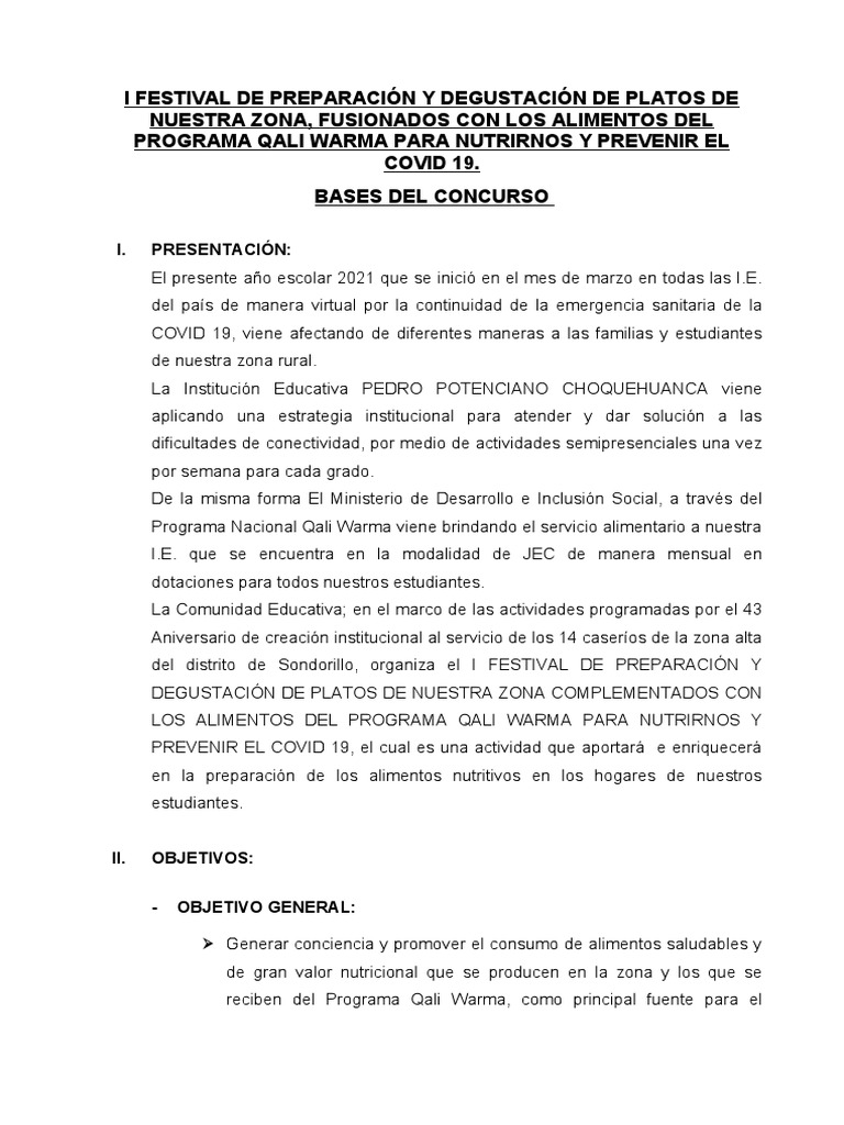 Festival de Platos PPCH | PDF