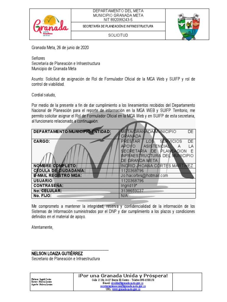 Formato Asignacion Rol - 2020 | PDF