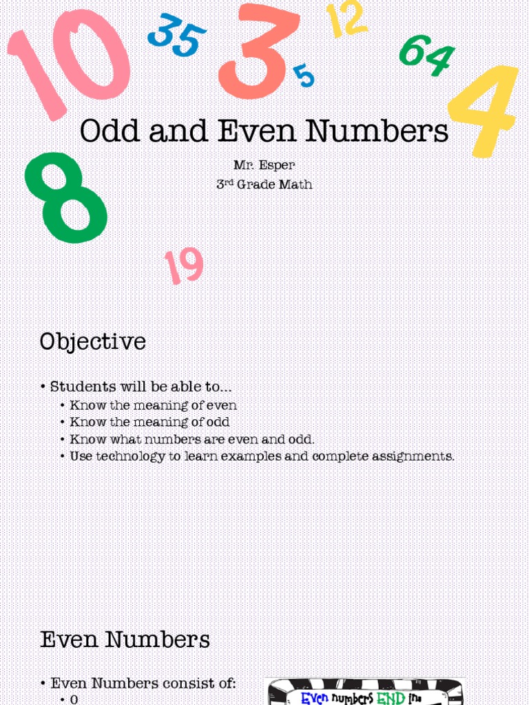 Odd and Even Numbers Powerpoint | PDF