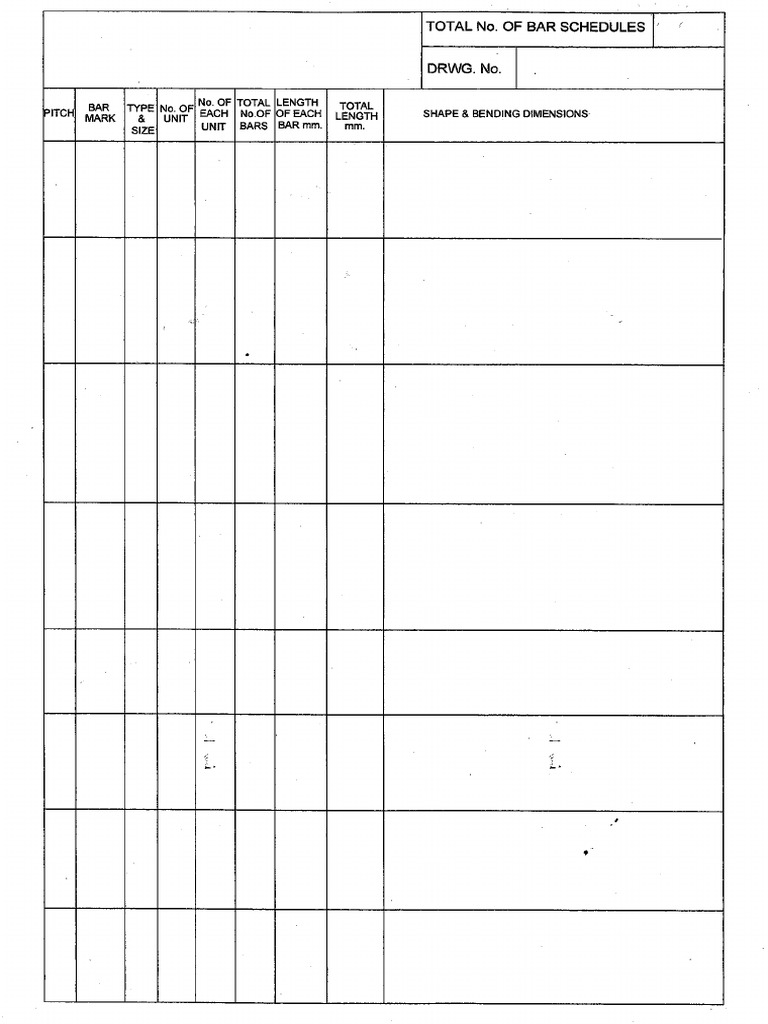 Bar Schedule Sheet | PDF