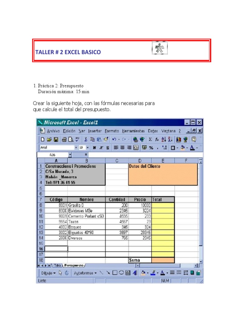 TALLER 2 Excel Basico | PDF