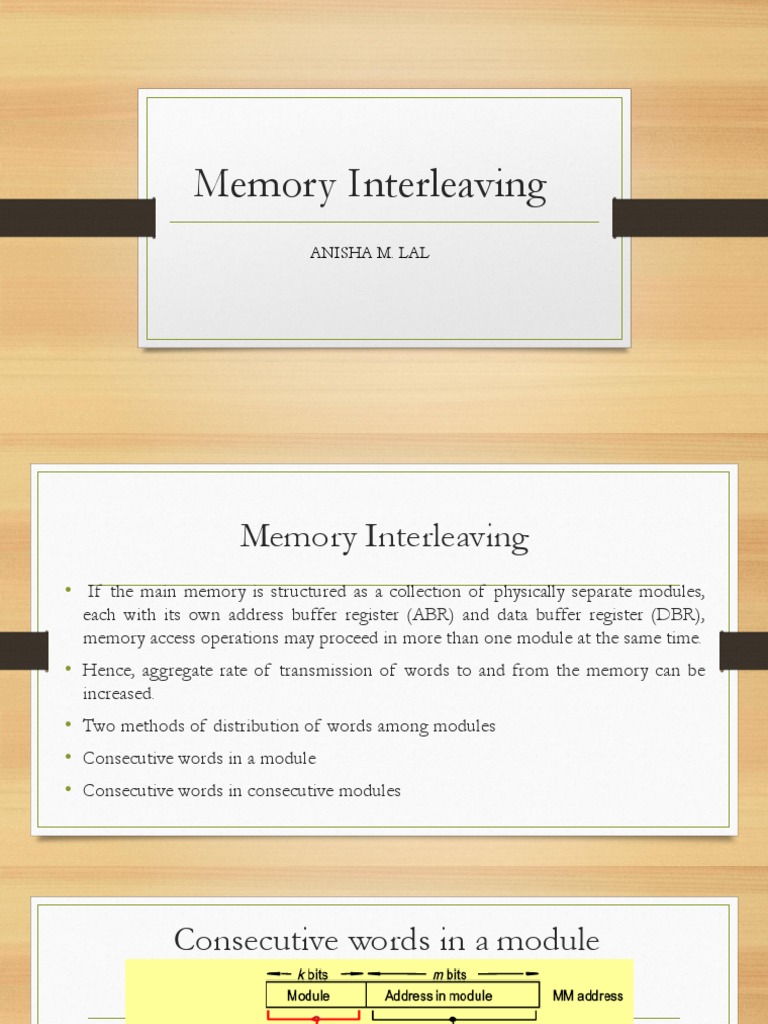 Memory Interleaving: Anisha M. Lal | PDF