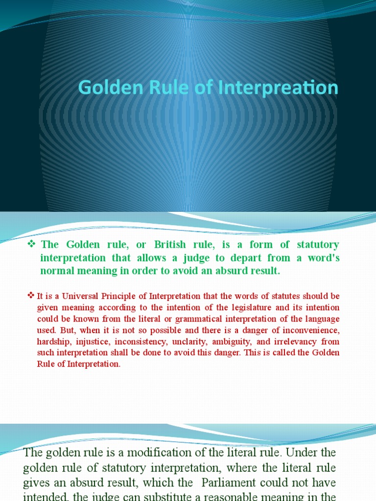 Golden Rule of Interpreation | Download Free PDF | Statutory ...