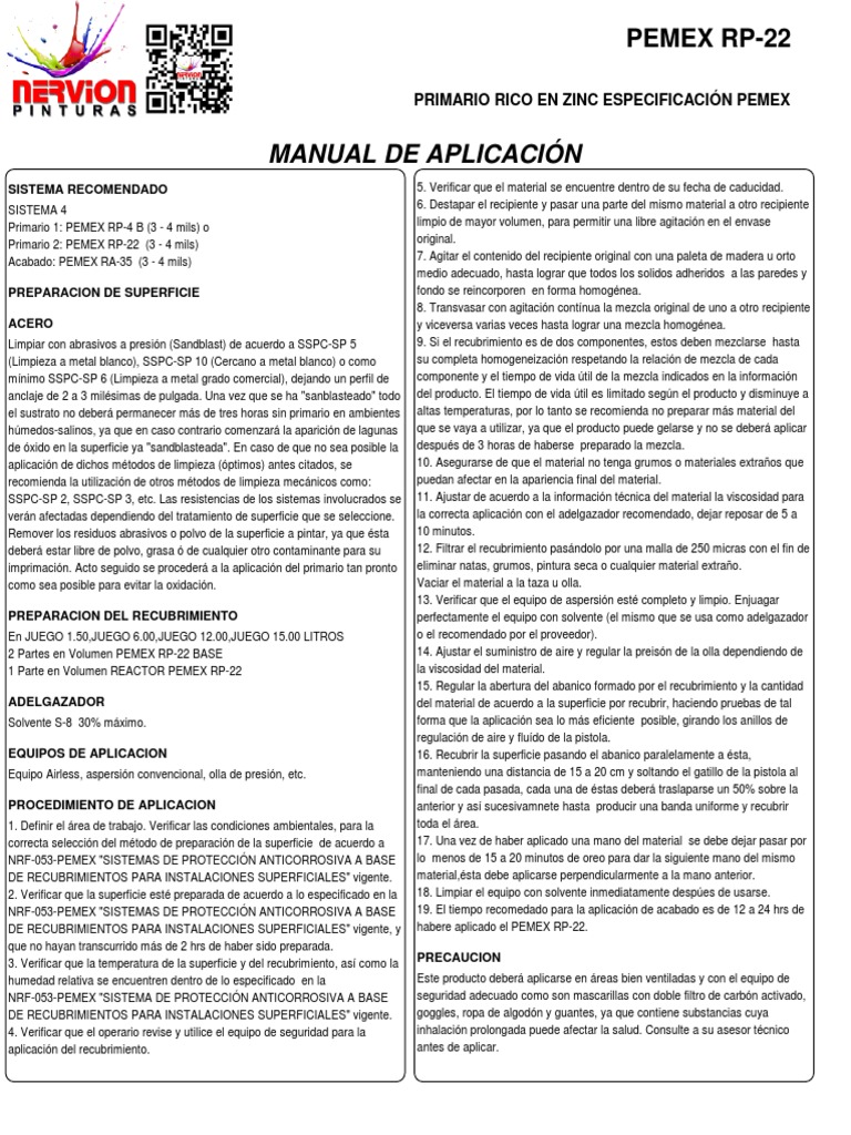 Aplicacion RP-22 | PDF | Pintar | Revestimiento