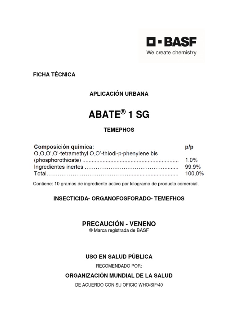 Ficha Técnica Abate 1 | PDF | Mosquito | Agua