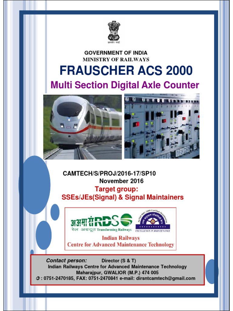 Pamphlet On Frauscher ACS2000 Multi Section Digital Axle Counter | PDF ... Pamphlet On Frauscher ACS2000 Multi Section Digital Axle Counter | PDF ...
