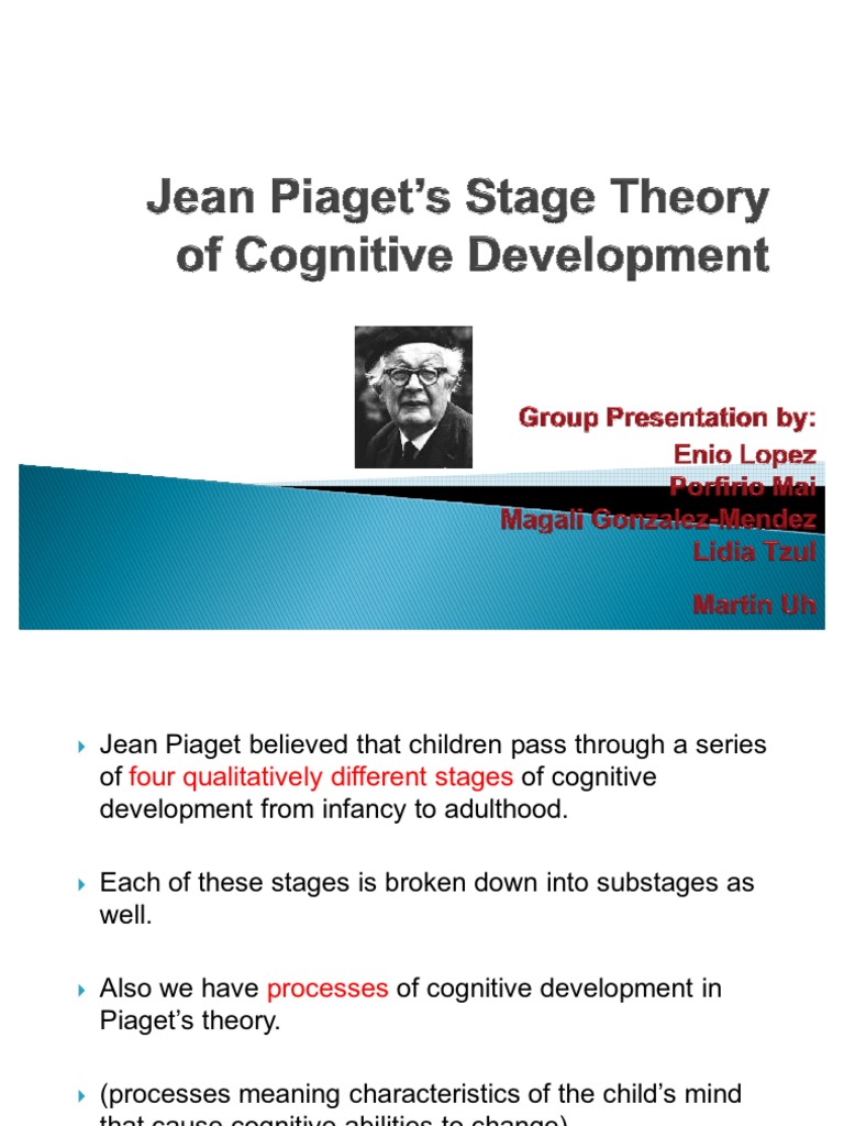 Jean Piaget's Stage Theory of Cognitive Development | PDF | Cognitive ...