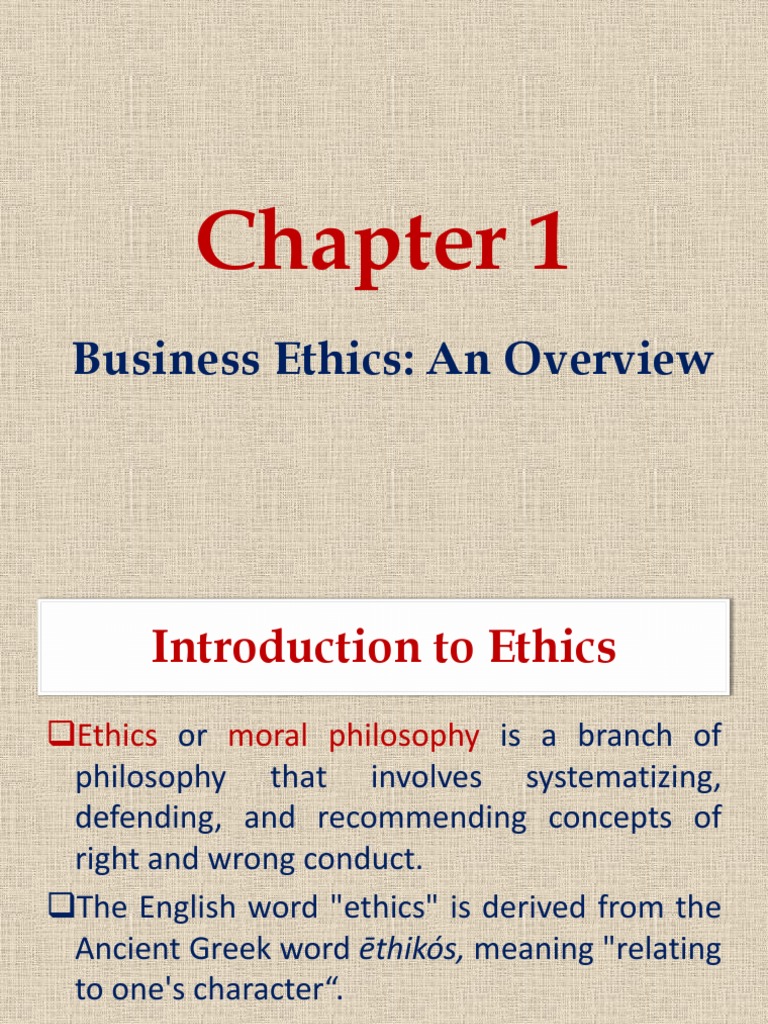 BECG Chapter 1-New | PDF | Morality | Business Ethics