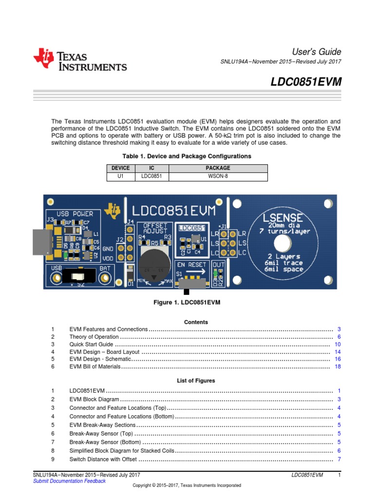 LDC0851EVM: User's Guide | PDF | Electrostatic Discharge | Switch