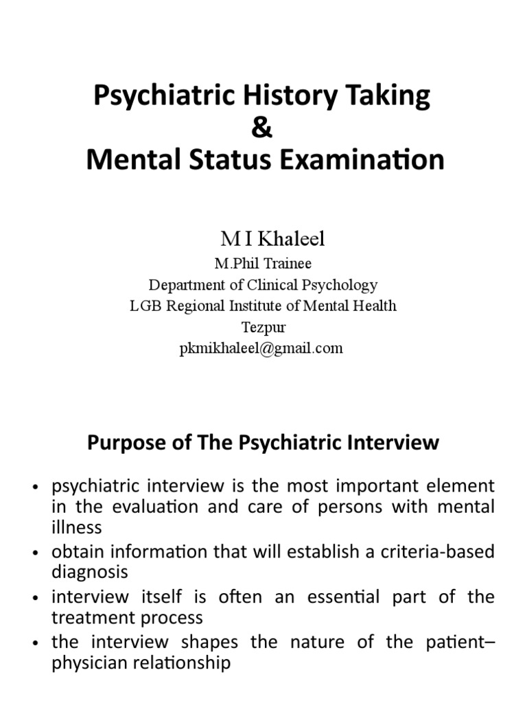Psychiatric Interview Guide | PDF | Delusion | Psychiatry