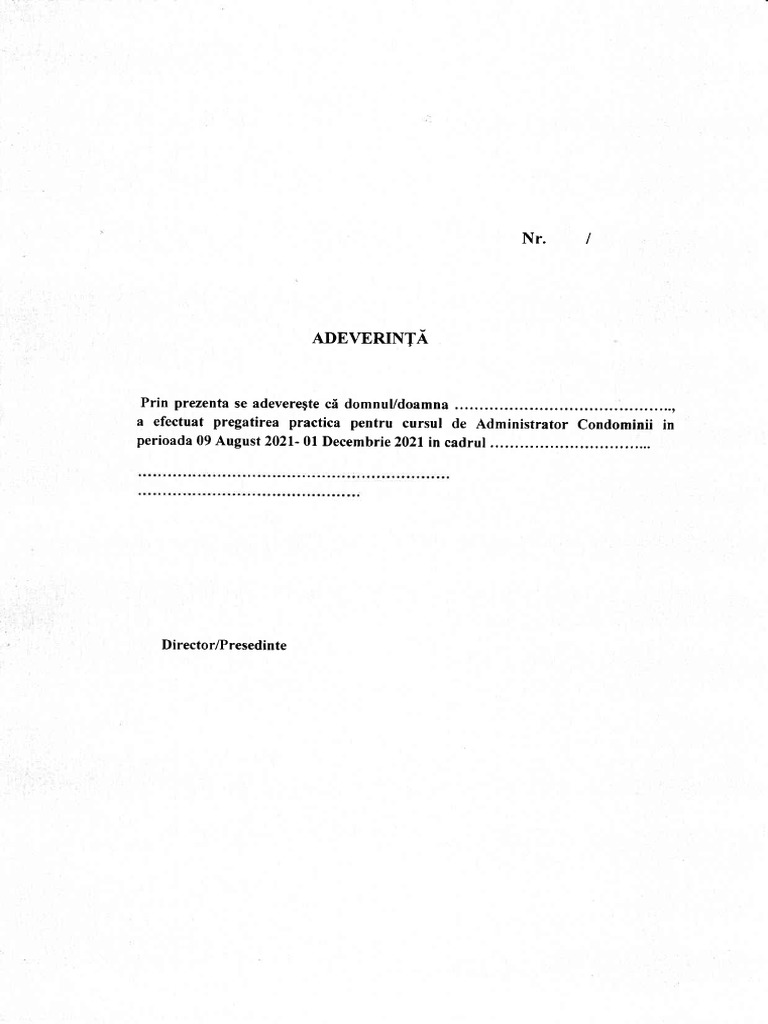 Adeverinta Curs | PDF