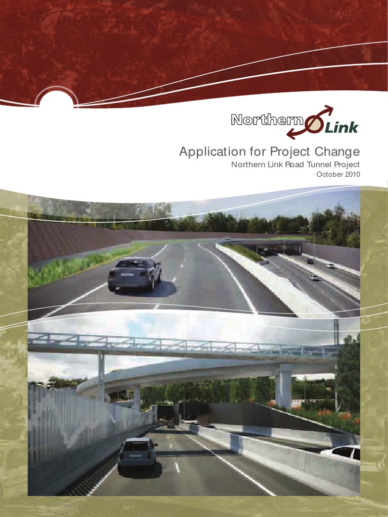 Northern Link Road Tunnel Change Report | PDF | Tunnel | Transport