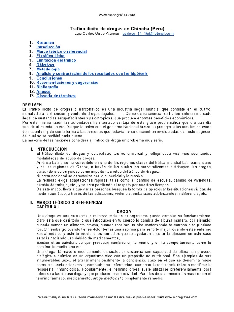 Trafico Ilicito Drogas Peru Pdf Cocaína Comercio Ilegal De Drogas