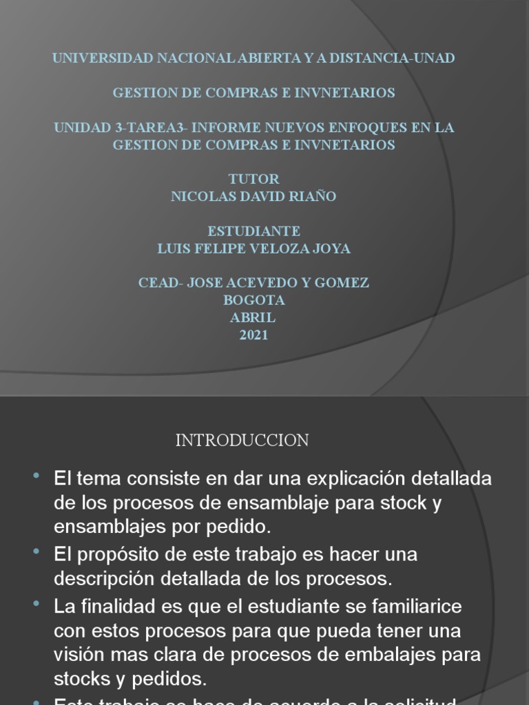 Unidad 3 Tarea 3 Infore Nuevos Enfoques Gestion de Compras e Inventarios | Descargar gratis PDF ...