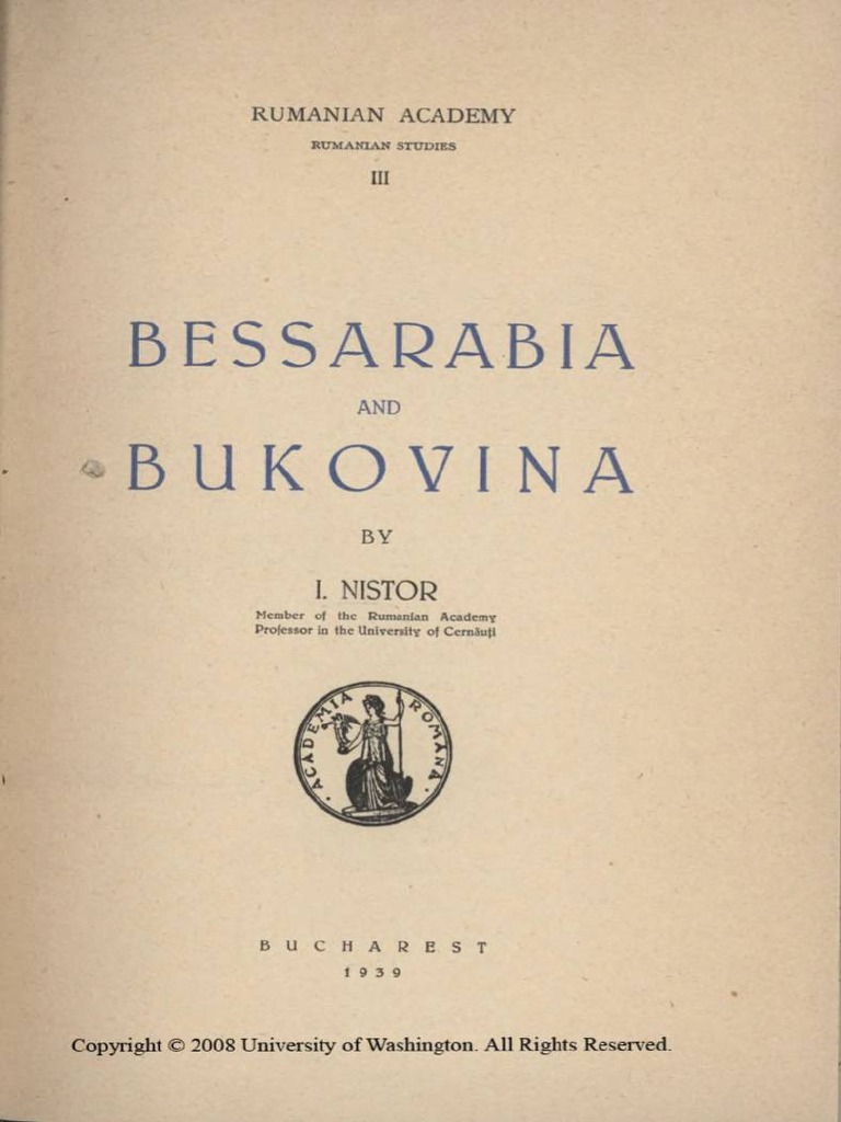 Bessarabia and Bukovina by Ion Nistor | PDF | Romania | Russian Empire
