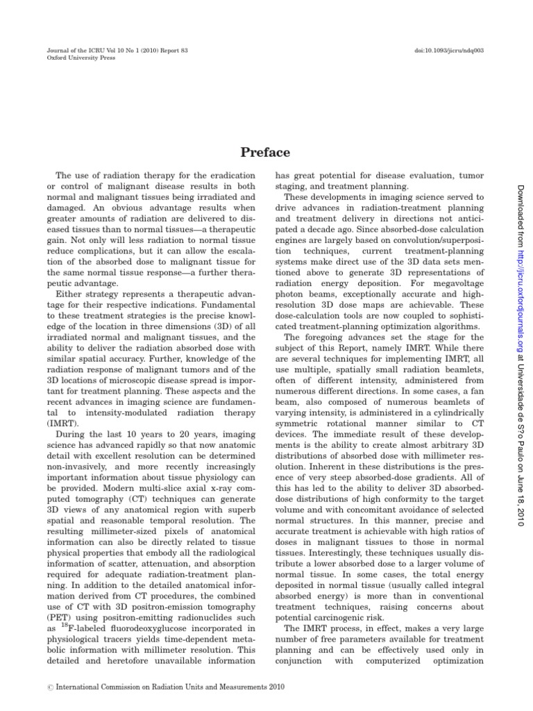 Icru Report 83 | PDF | Radiation Therapy | Ct Scan