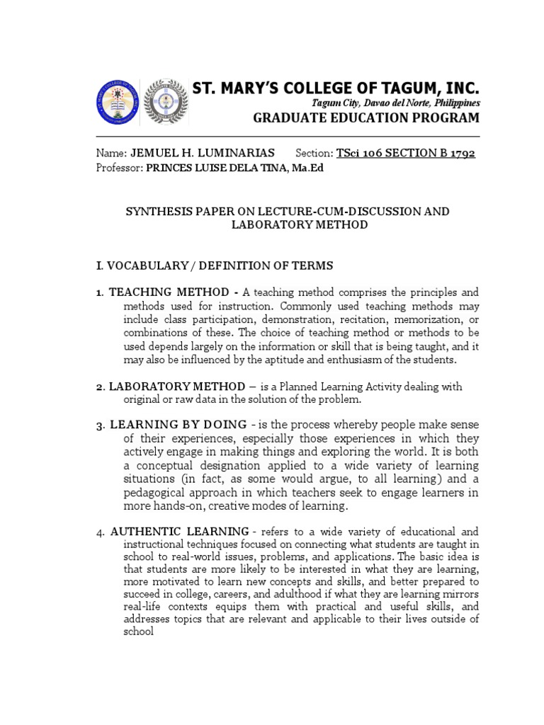 Learning Paper - Discovery Approach and Inquiry Based Approach | PDF ...