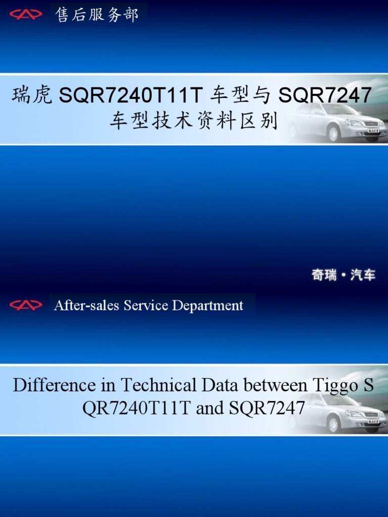 Tiggo 2.4at Maintenance Guide | PDF