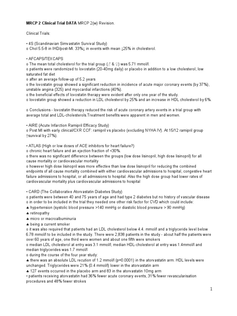 MRCP 2 Clinical Trial Data MRCP 2 | PDF | Cardiovascular Diseases ...