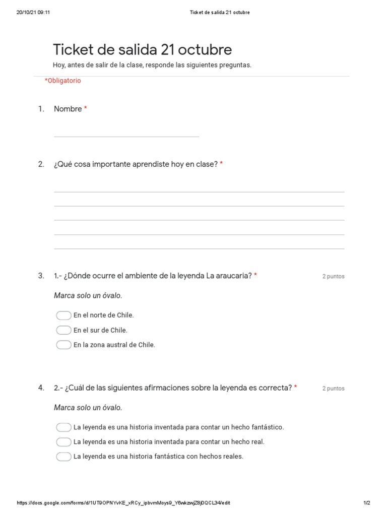 Ticket de Salida Lenguaje | PDF