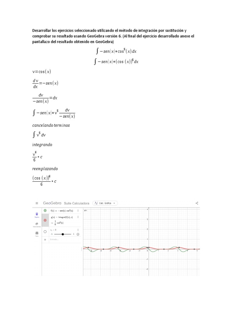 Integrales y GeoGebra: Ejercicios Resueltos | PDF | Integral | Funciones y mapeos