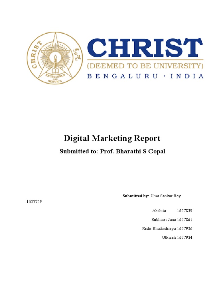 Digital Marketing Report Cover Page | PDF | Business | Art