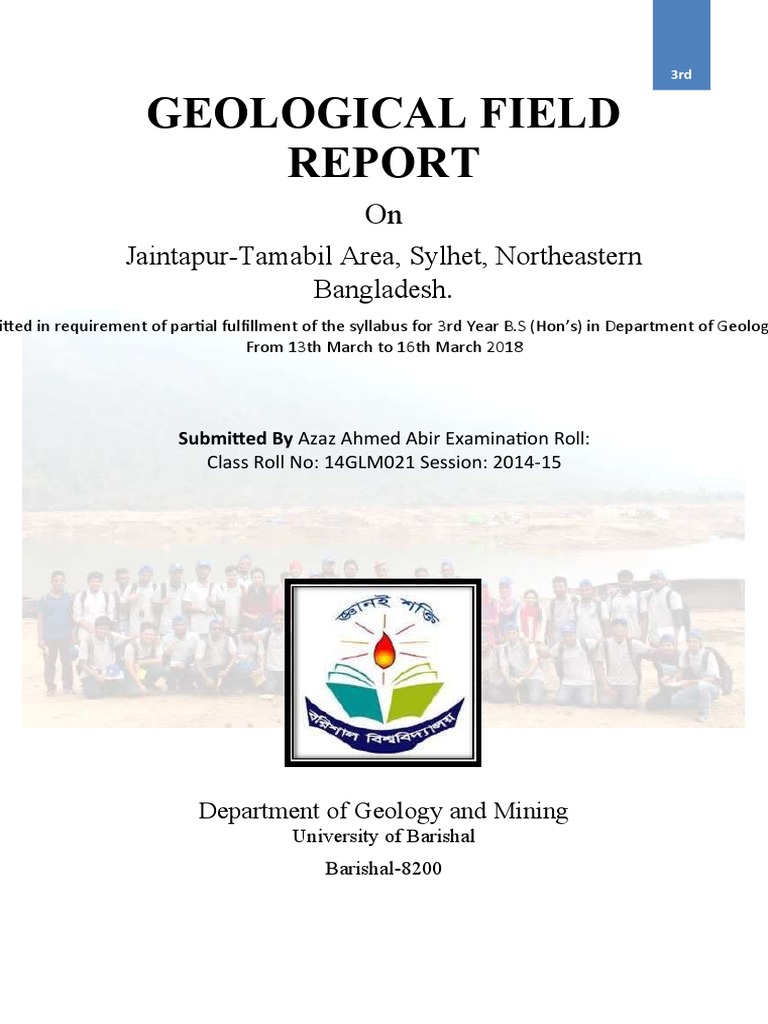 Geological Field: Jaintapur-Tamabil Area, Sylhet, Northeastern ...