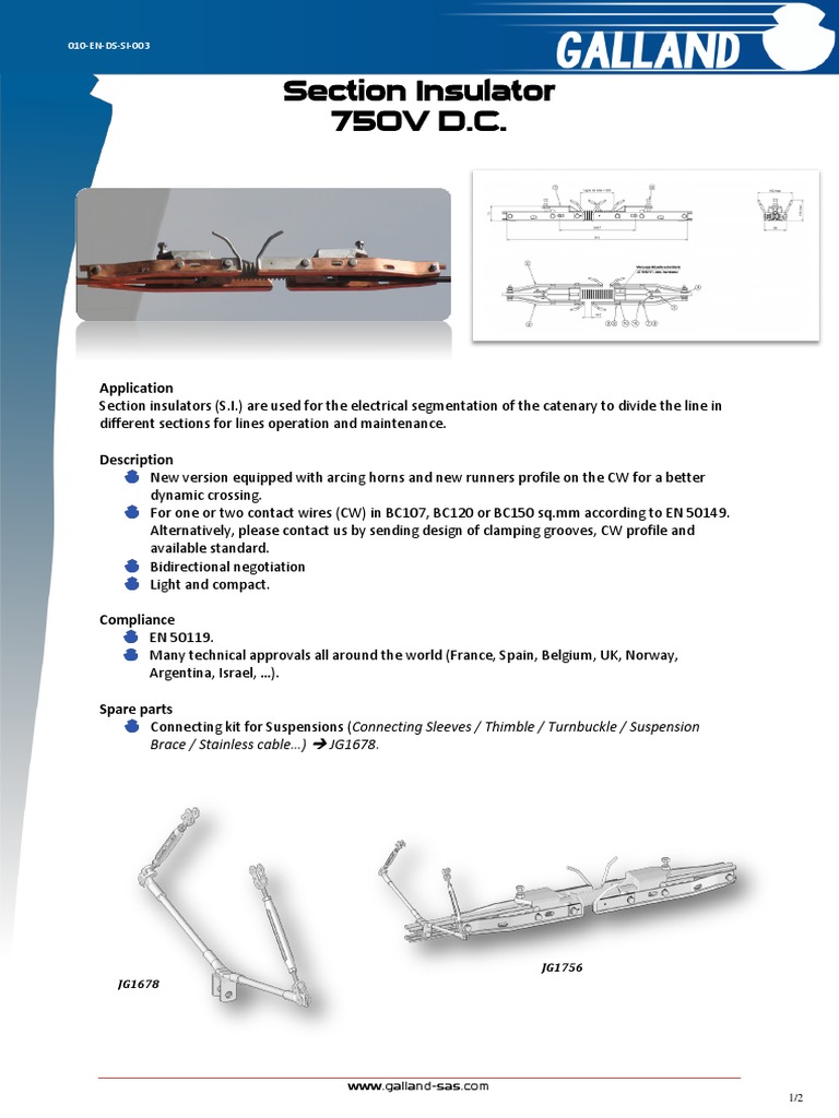 Section Insulator 750v | PDF | Insulator (Electricity) | Electricity
