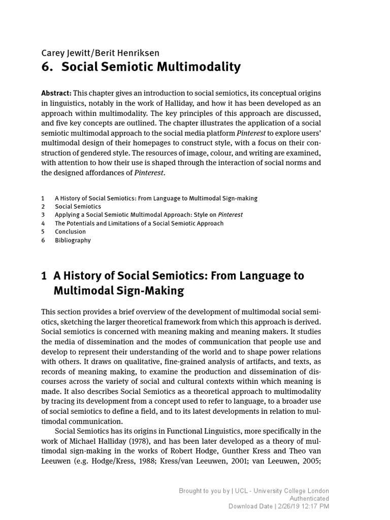 Social Semiotic Multimodality | PDF | Semiotics | Communication