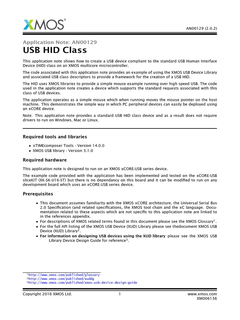 Usb Hid Class: Application Note: AN00129 | PDF | Usb | Office Equipment