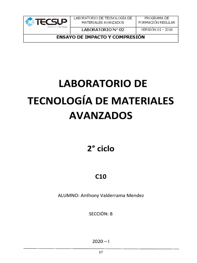 GLAB-S02-Ensayos Impacto y Compresión | PDF | Fractura | Hormigón