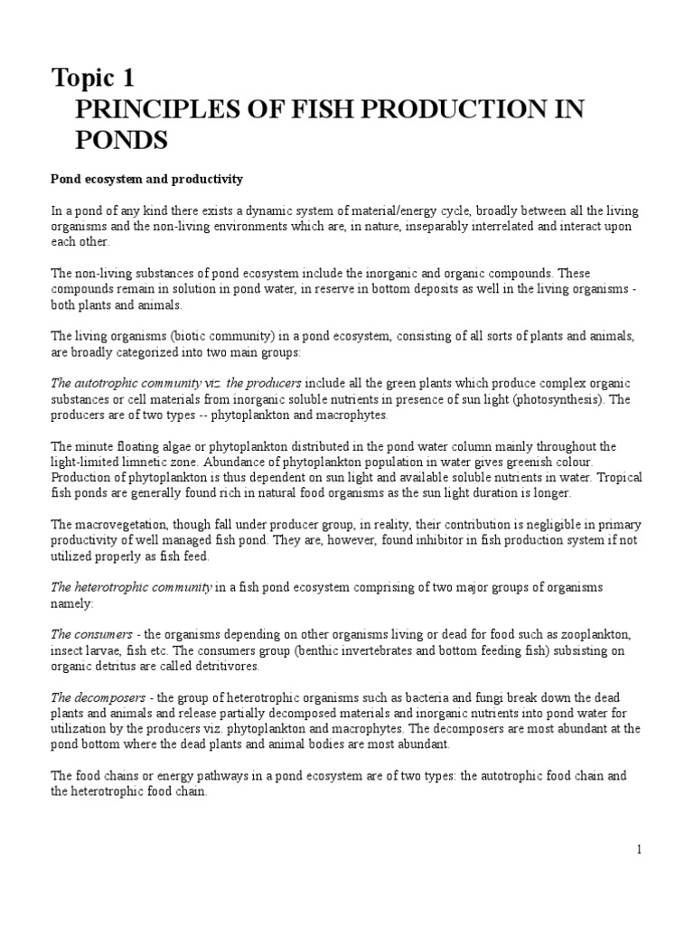 Principle of Polyculture and Integrated Fish Farming | PDF | Fertilizer ...