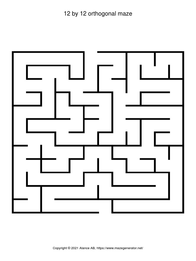 12 by 12 Orthogonal Maze | PDF