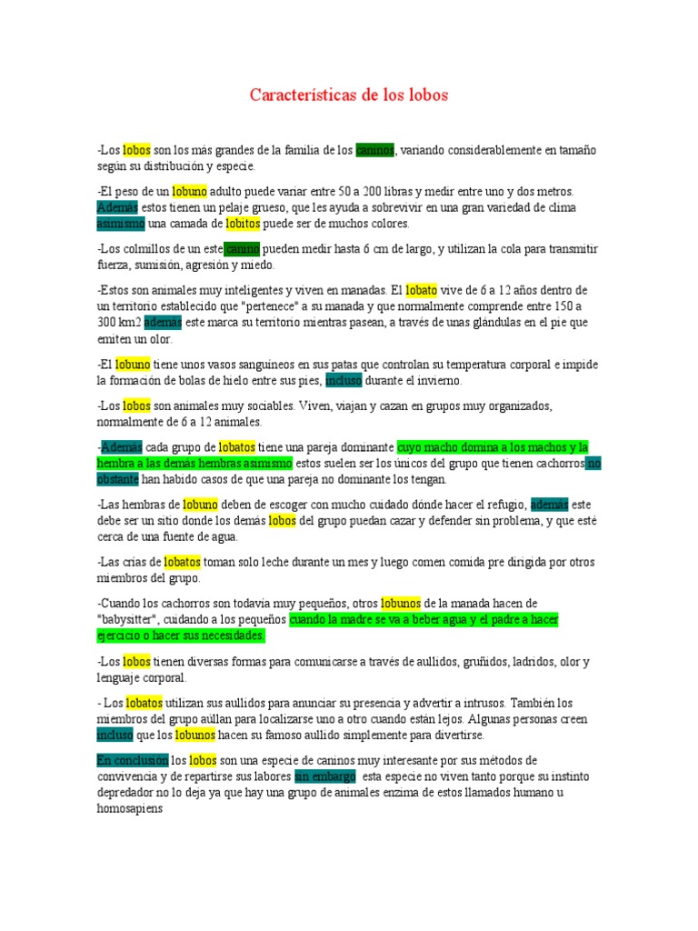 Características del lobo para niños | PDF | Zoología