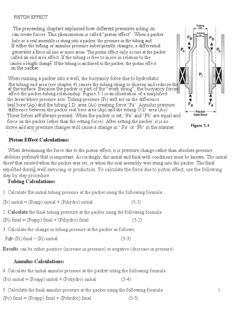 Piston Effect and Pressure Calculations | PDF | Pressure | Continuum ...
