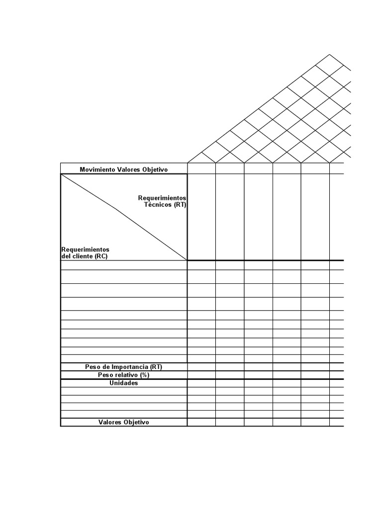 Plantilla QFD - en Blanco | PDF