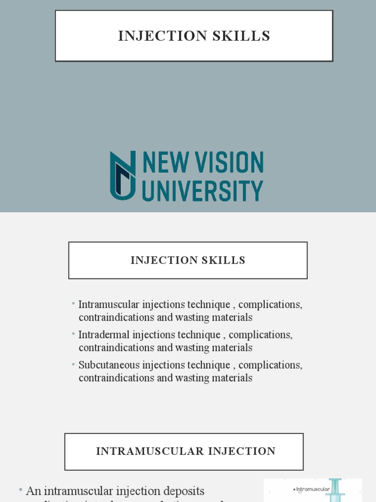 05 Injections Skills - NEW | PDF | Injection (Medicine) | Clinical Medicine