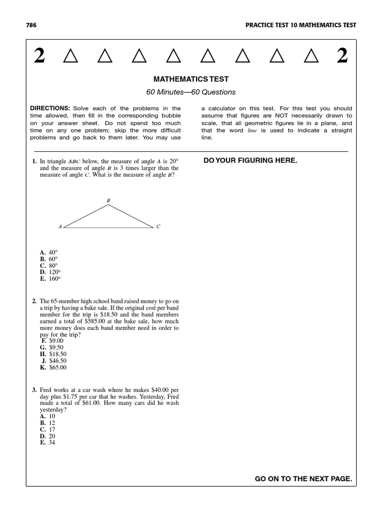 60 Minutes-60 Questions: Mathematics Test | PDF | Square Root | Triangle