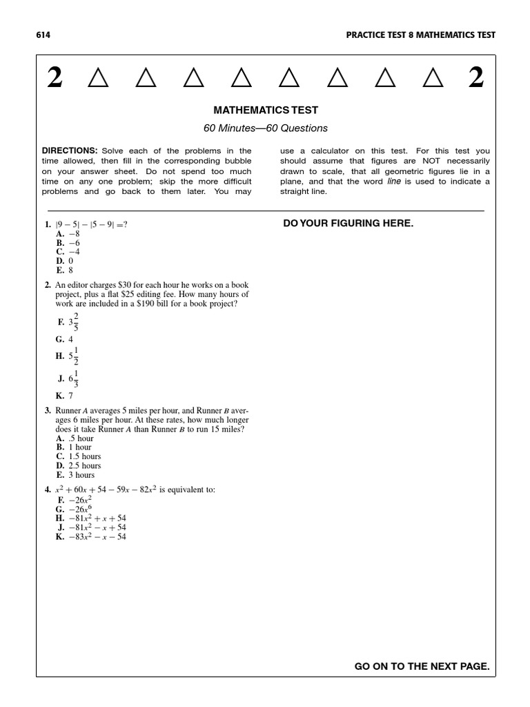 60 Minutes-60 Questions: Mathematics Test | PDF | Area | Triangle