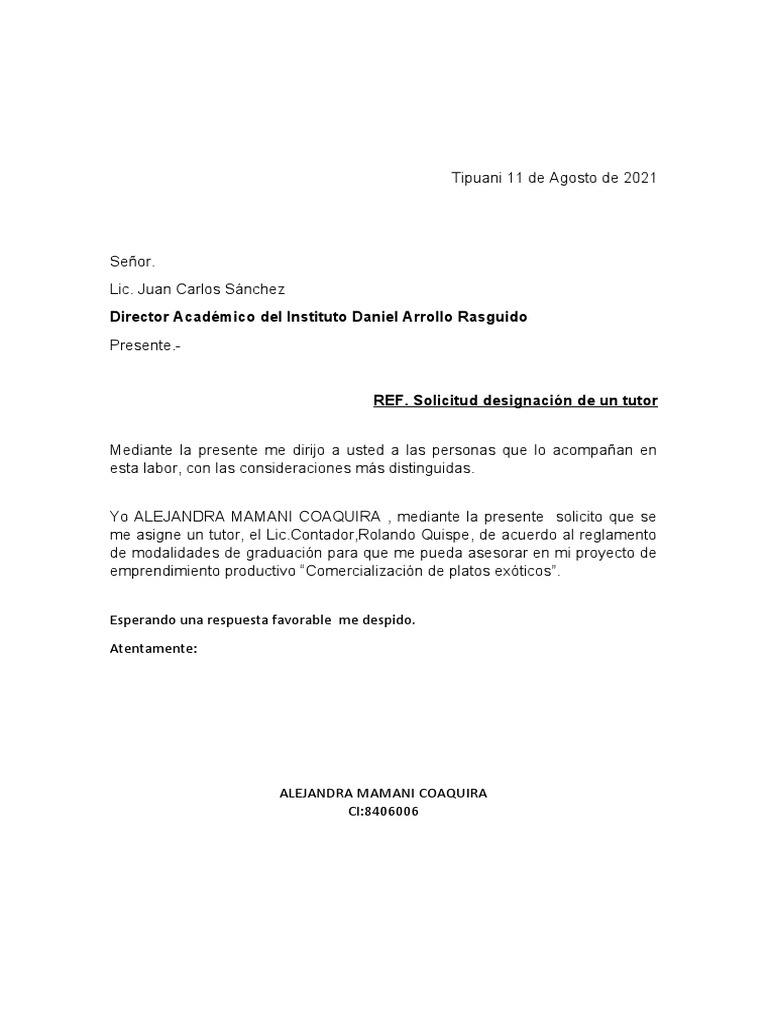 Solicitud de Tutor | PDF