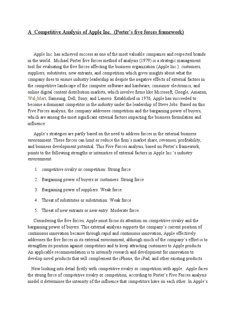 A Competitive Analysis of Apple Inc | PDF | Supply Chain | Apple Inc.