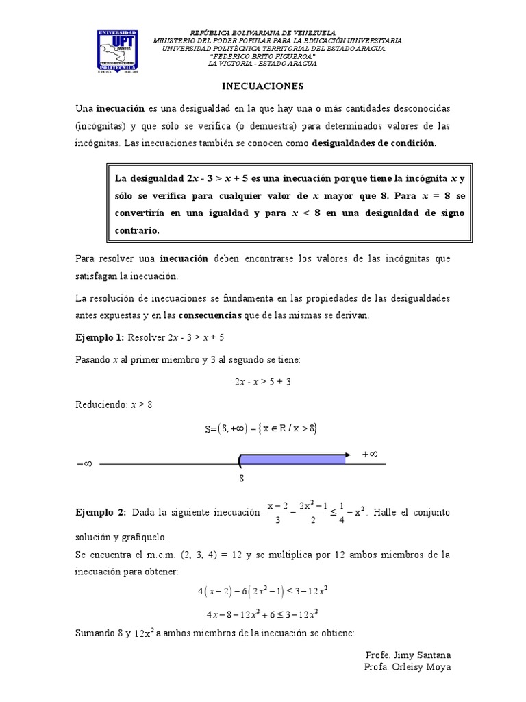 5gía N.5. Inecuaciones y Valor Absoluto | PDF | Desigualdad (Matemáticas) | Matemáticas