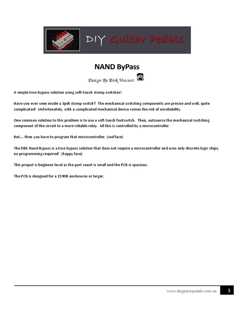 Nand Bypass: Design by Erik Vincent | PDF | Transistor | Electronic ...