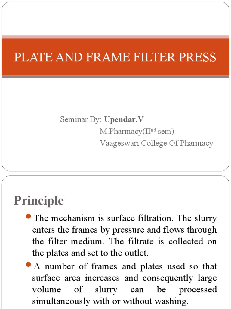 Plate and Frame Filter Press Overview | PDF | Filtration | Chemical ...