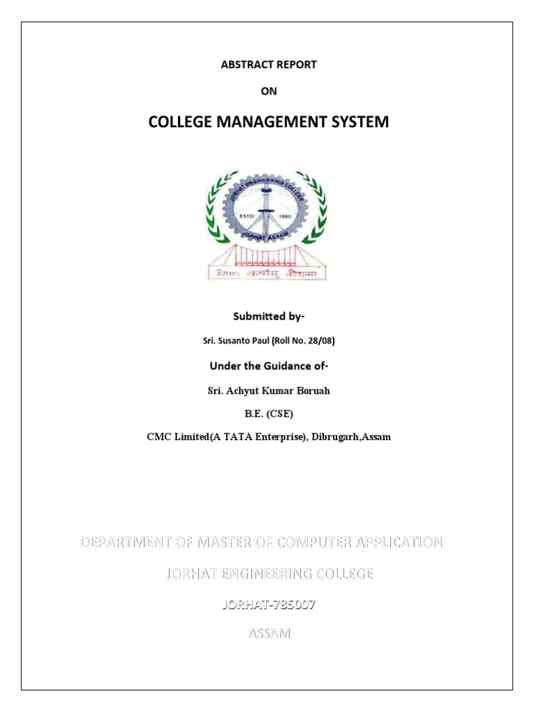 College Management System: Department of Master of Computer Application ...