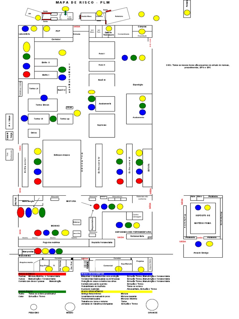 Mapa de Risco e Rotas de Fuga | PDF | Processos industriais | Setor ...